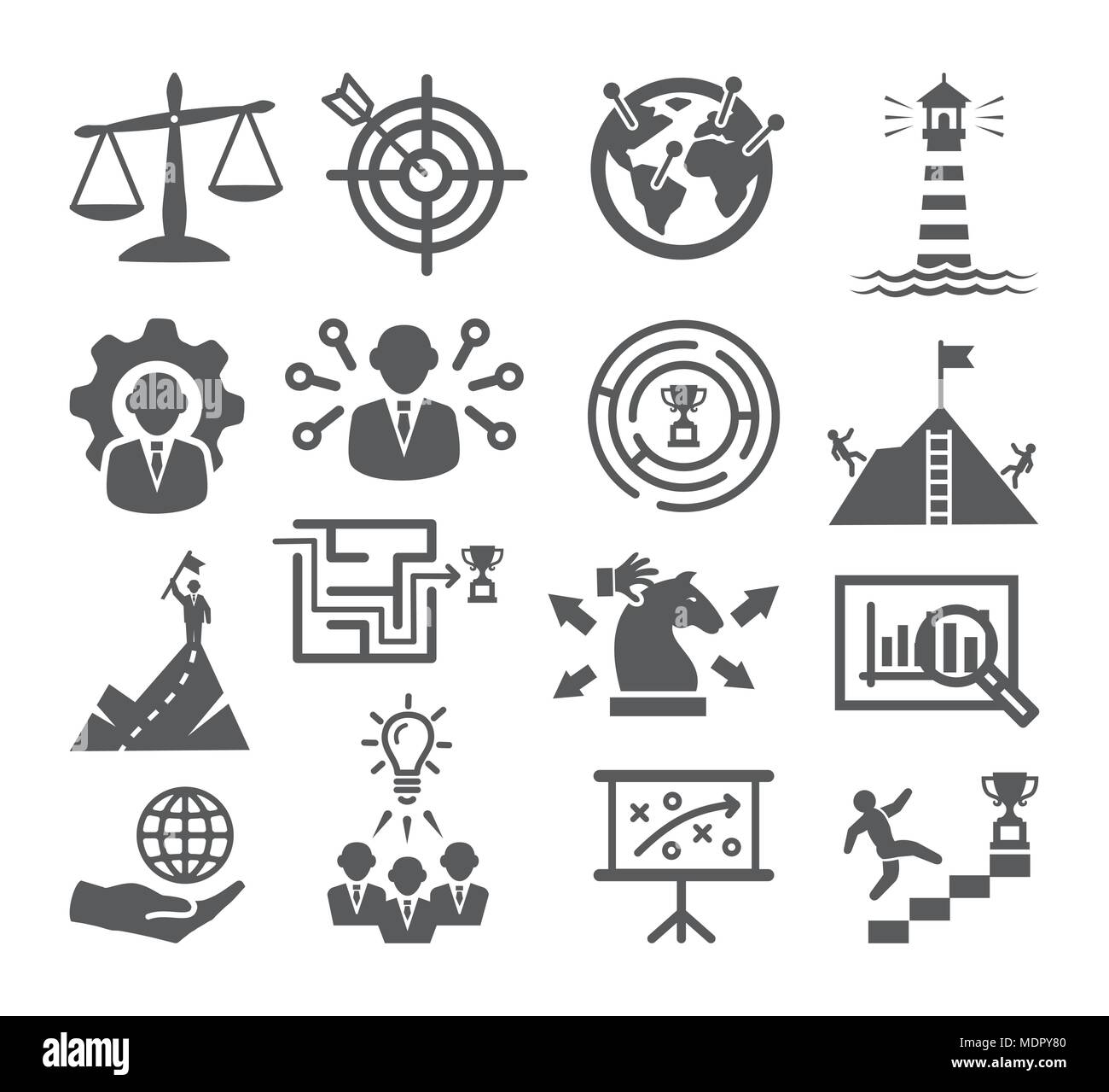 Strategy icon set Cut Out Stock Images & Pictures - Alamy