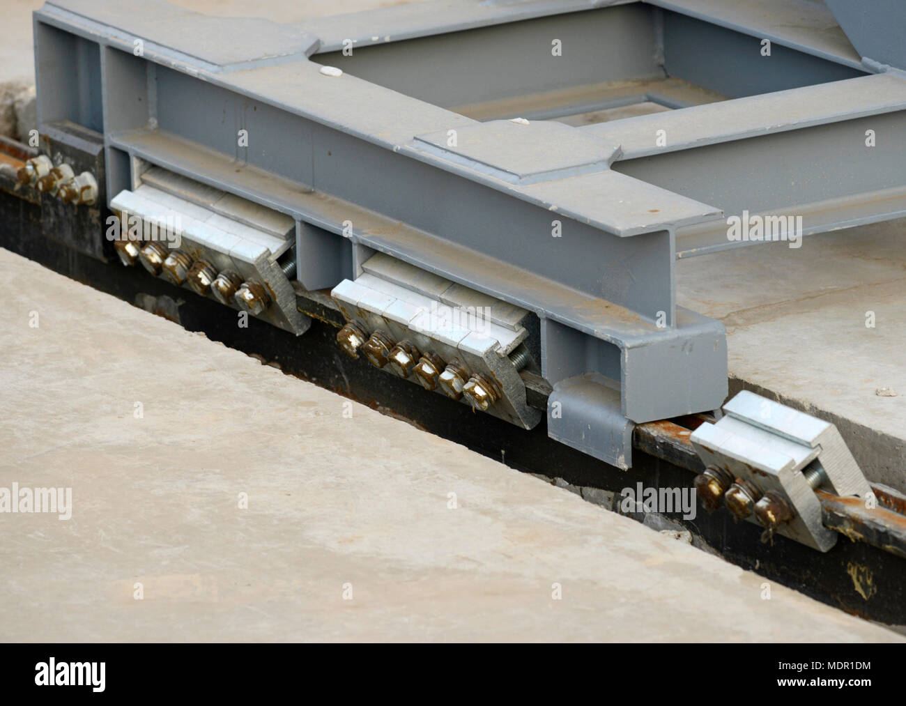Buffer-stop securely bolted to the rail at the end of the Xijiao tram ...