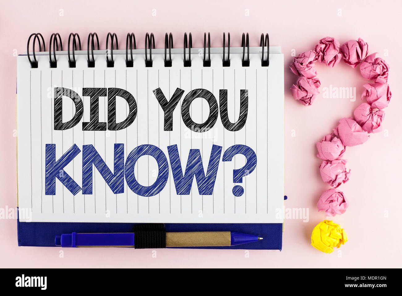 Handwriting text Did You Know Question. Concept meaning asking about ...