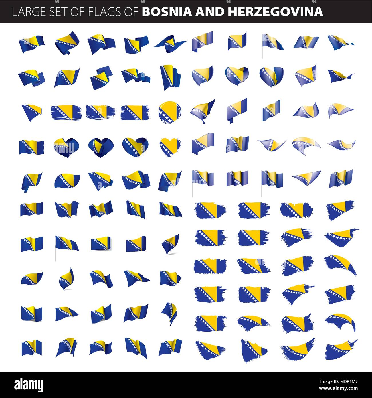 Bosnia and Herzegovina flag, vector illustration Stock Vector Image ...