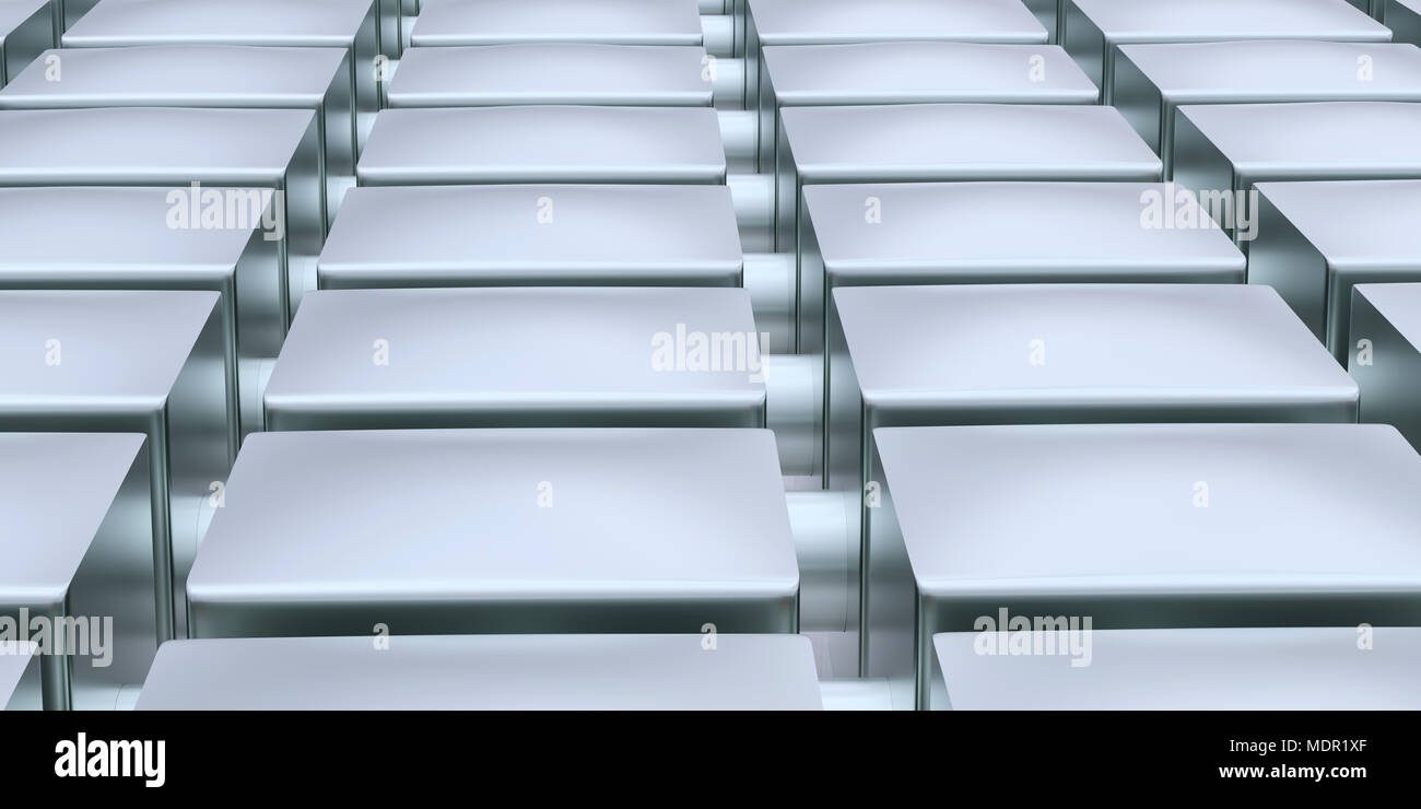 3d rendering of a lot of white squares connected Stock Photo - Alamy
