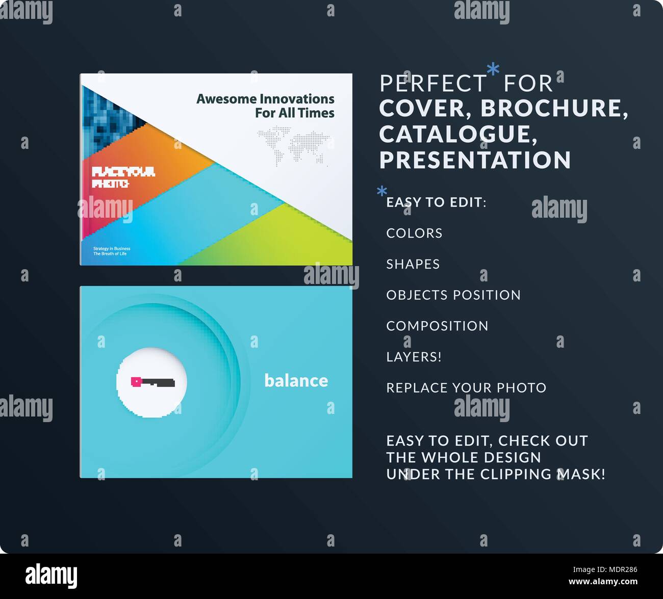 Material design presentation. Abstract vector set of modern horizontal ...