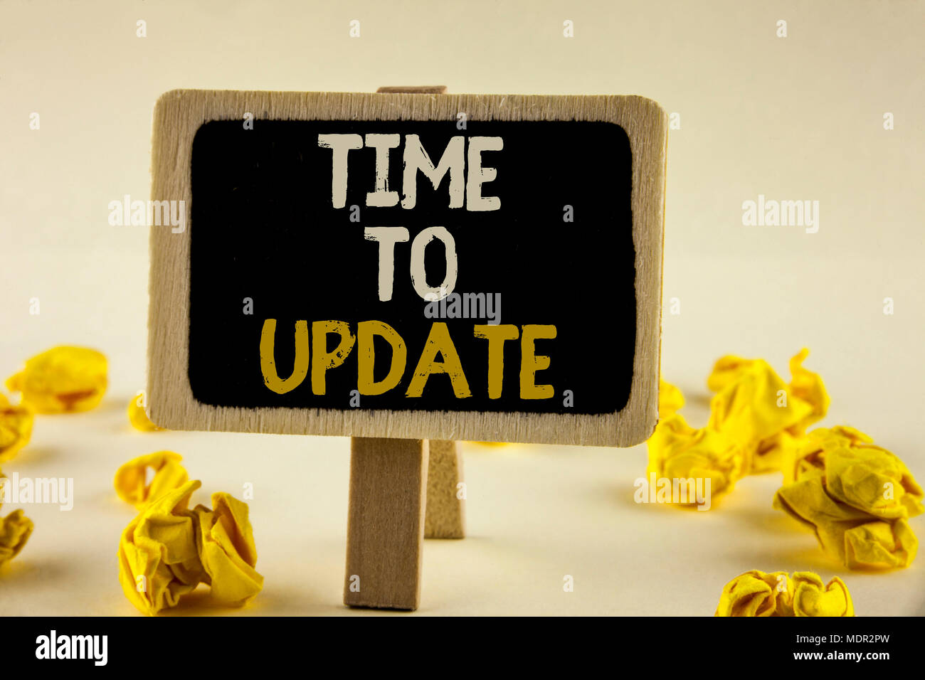 Handwriting text Time To Update. Concept meaning Renewal Updating ...