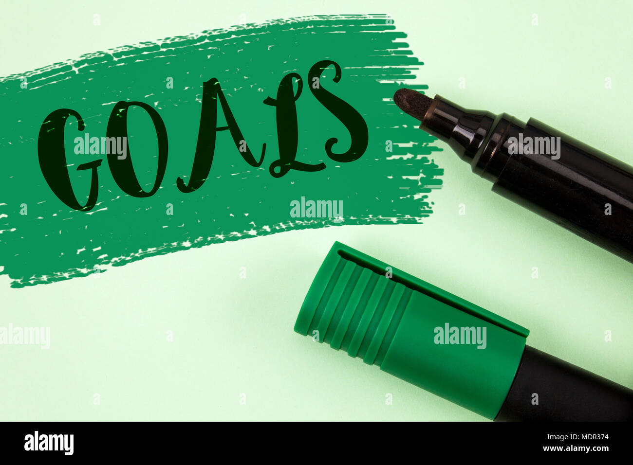 Text sign showing Goals. Conceptual photo Desired Achievements Targets ...