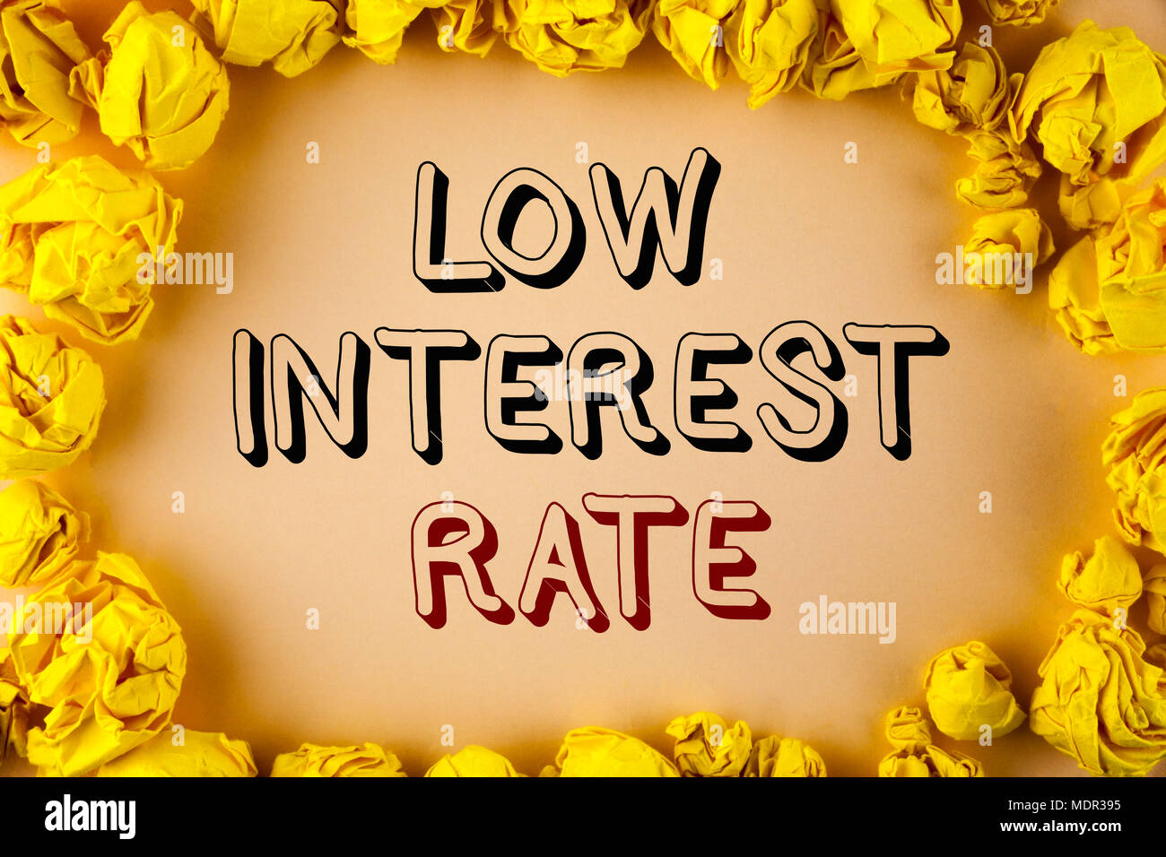 Text sign showing Low Interest Rate. Conceptual photo Manage money ...