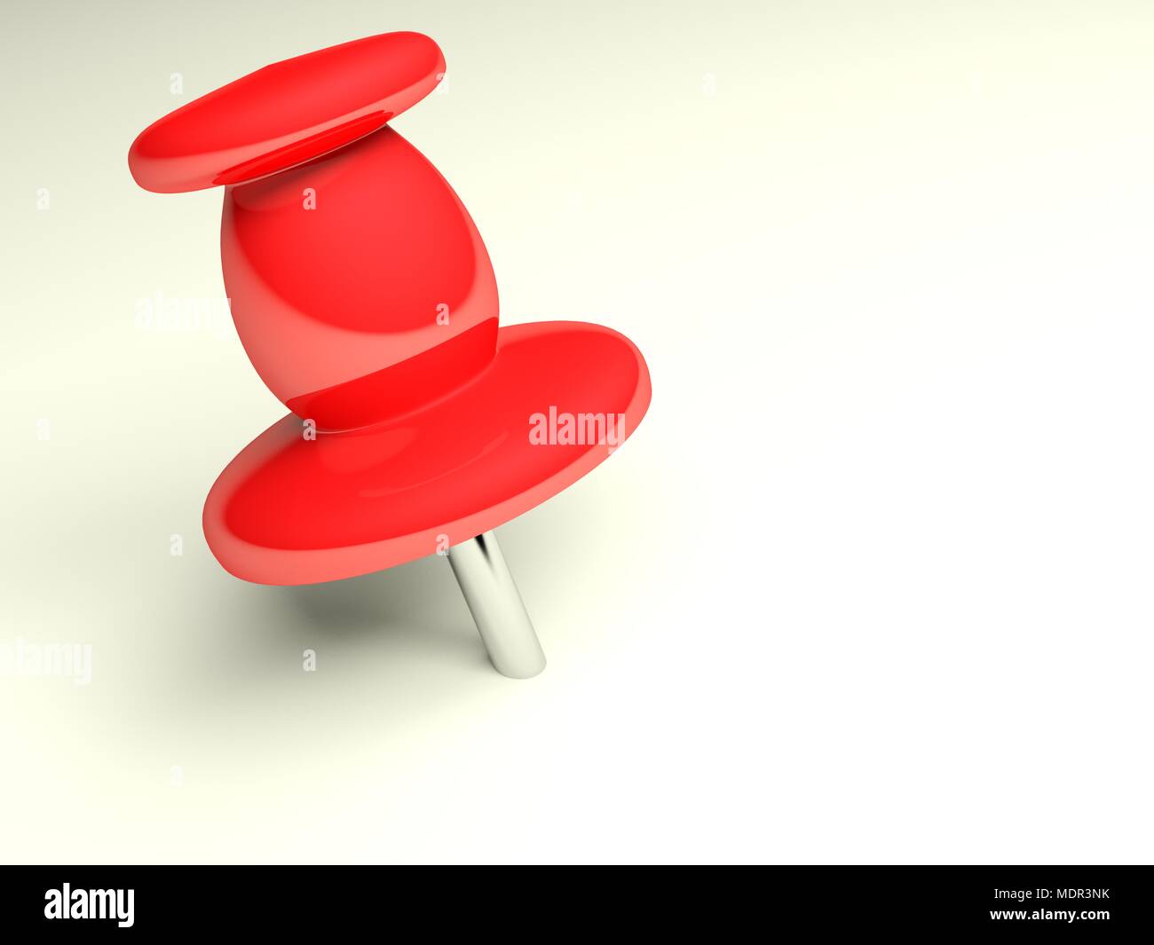 Red thumbtack on white paper - 3D rendering Stock Photo - Alamy