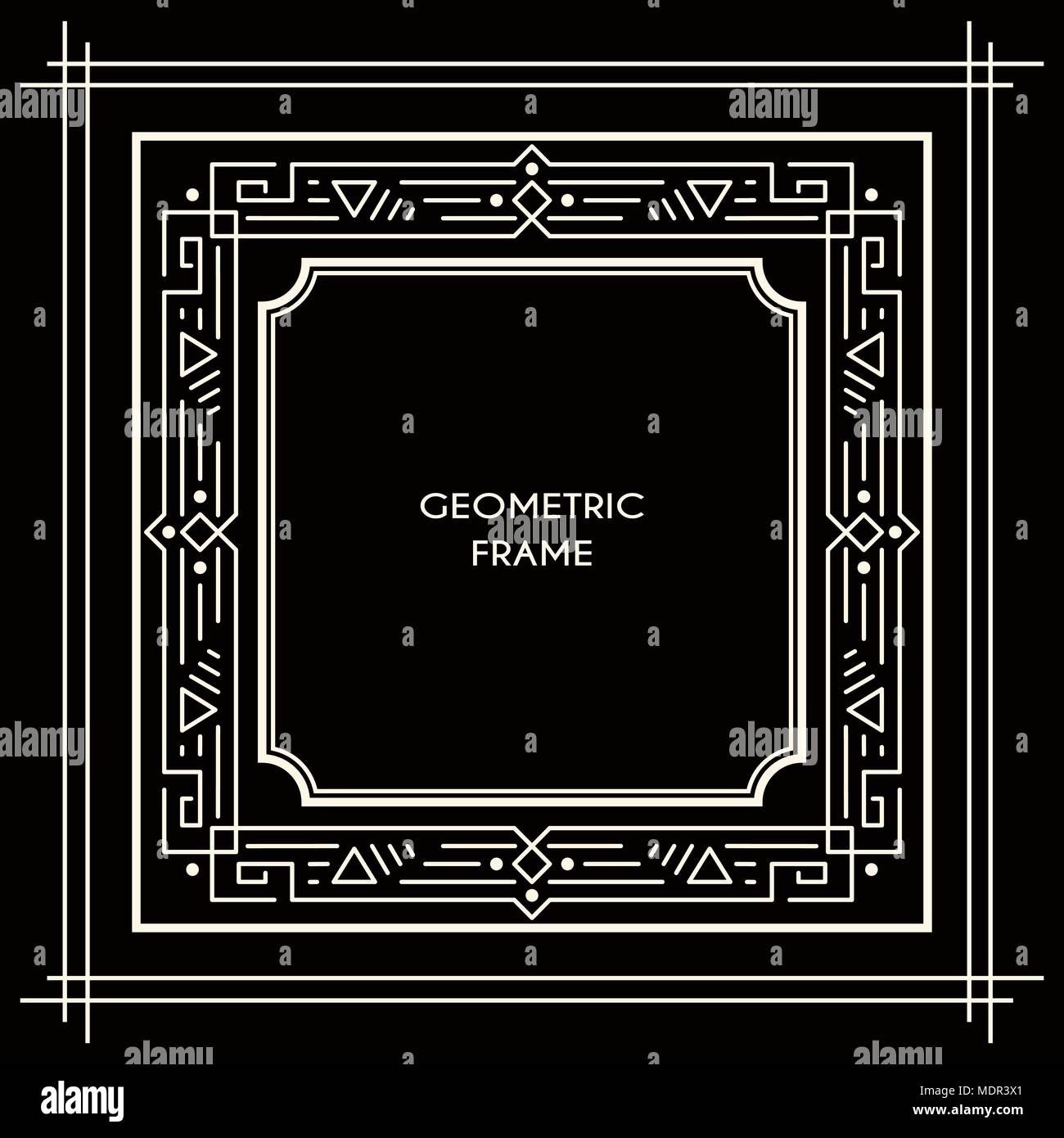 Square art deco frame hi-res stock photography and images - Alamy