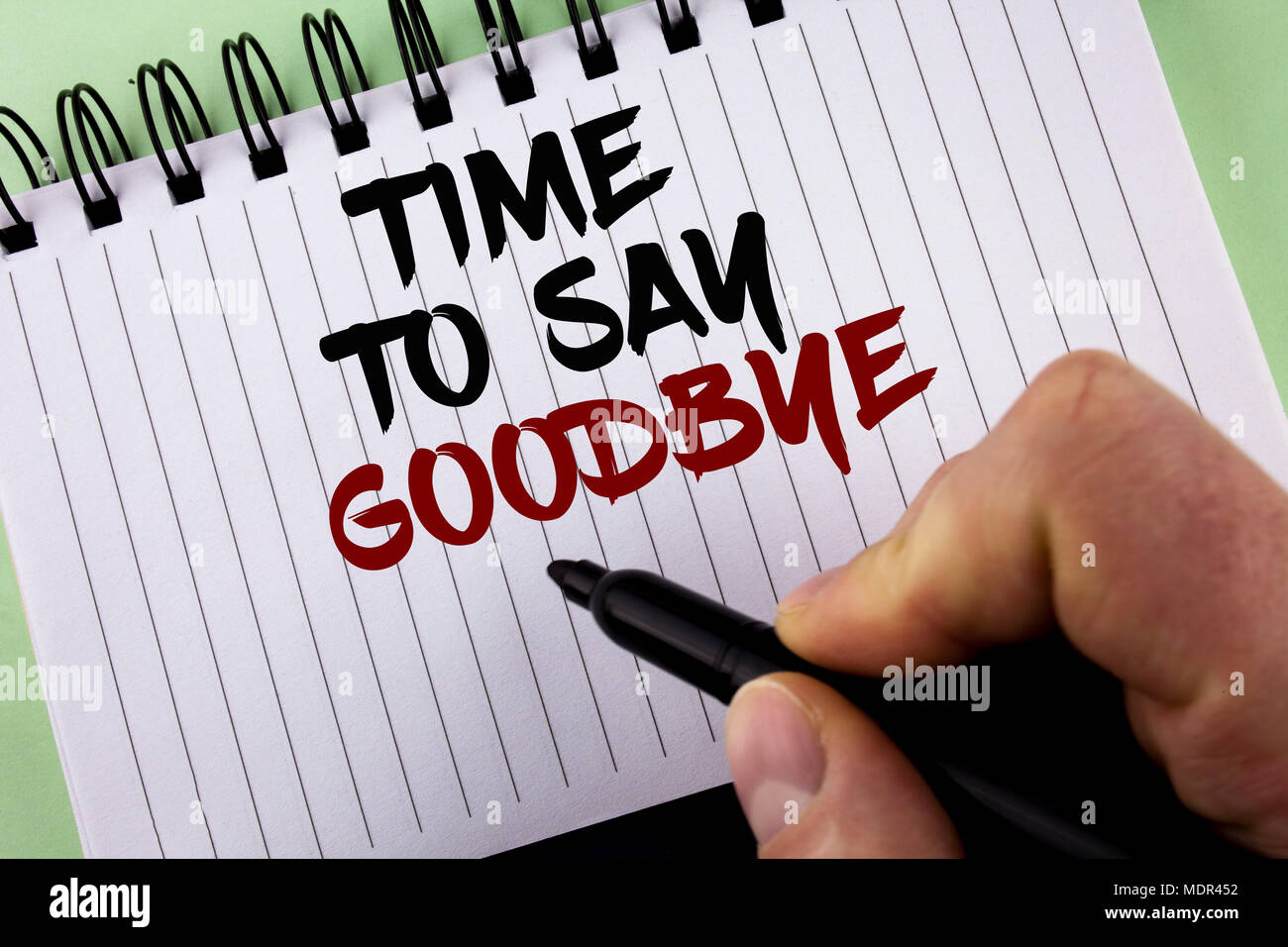 Text sign showing Time To Say Goodbye. Conceptual photo Separation ...
