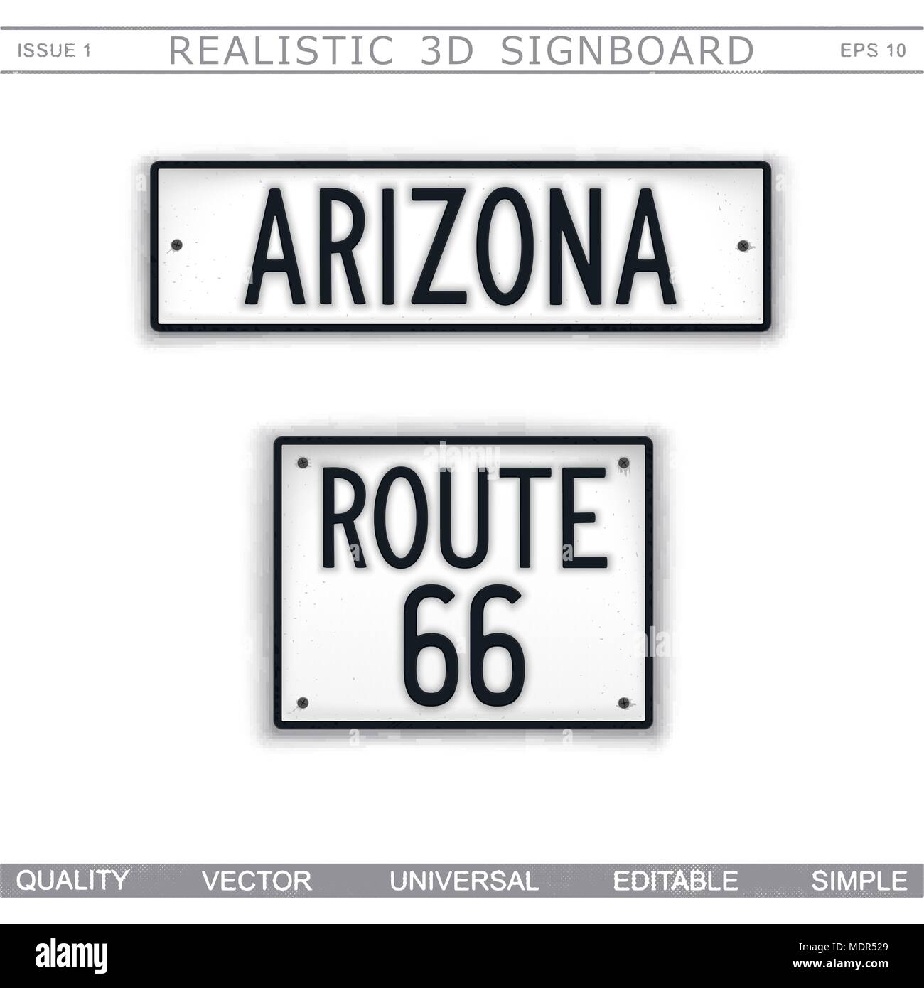 Road sign of historic route 66 Stock Vector Images - Alamy