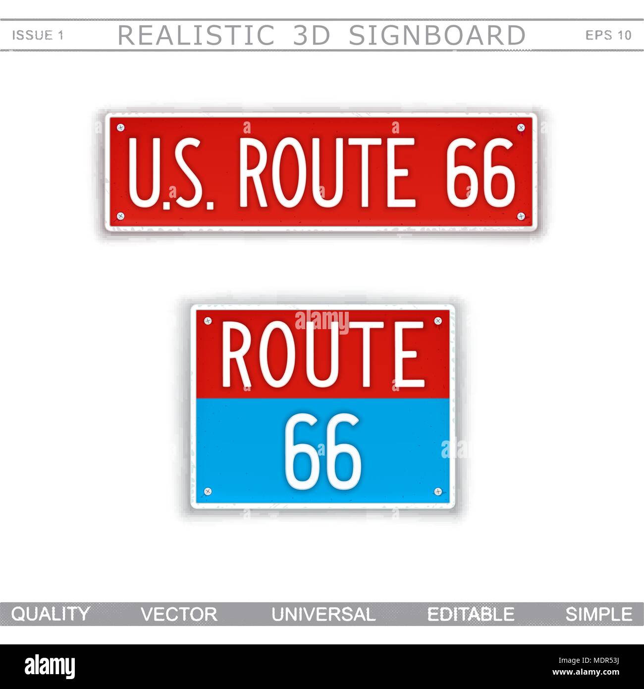 Road sign of historic route 66 Stock Vector Images - Alamy