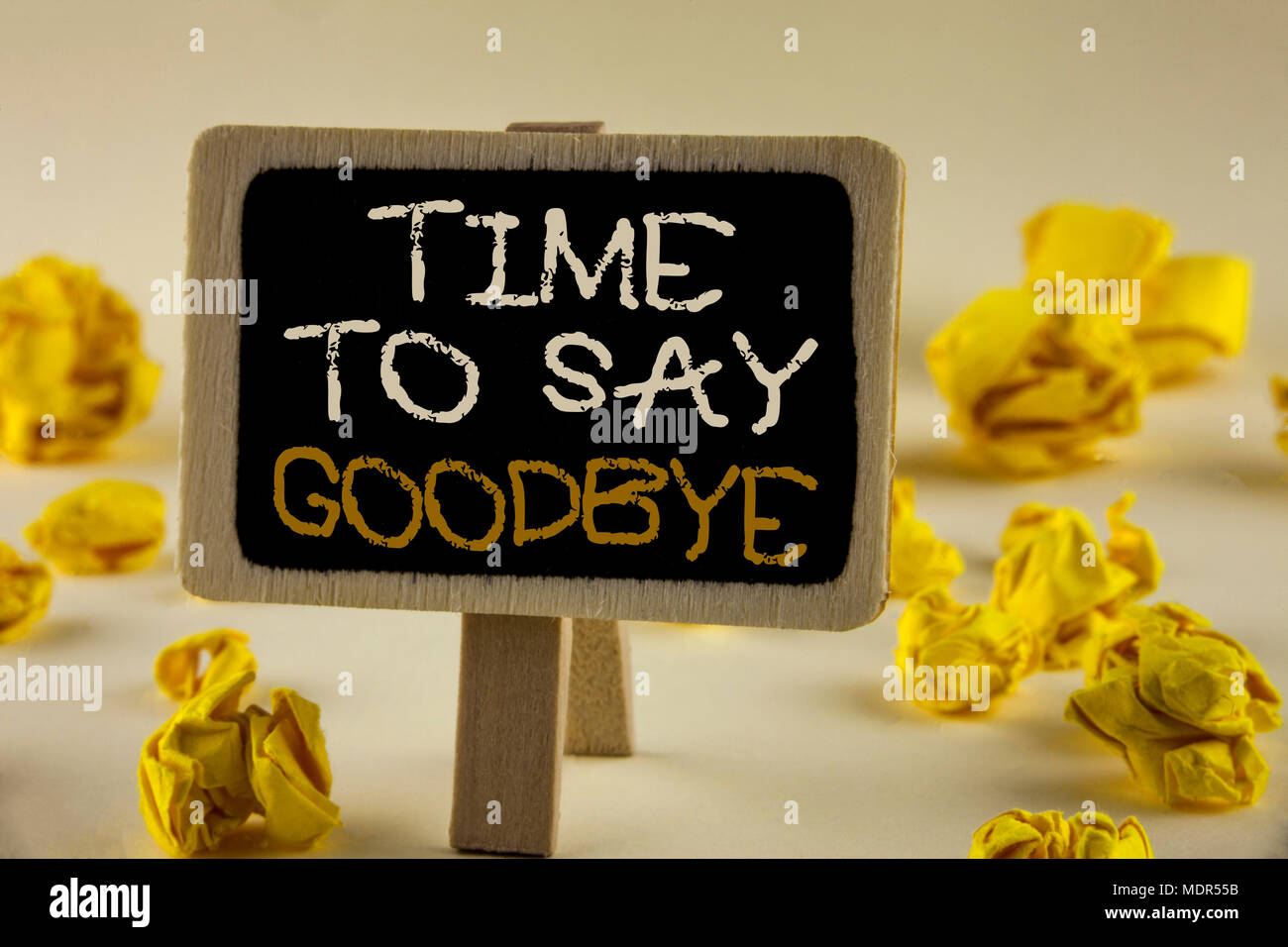 Text sign showing Time To Say Goodbye. Conceptual photo Separation ...
