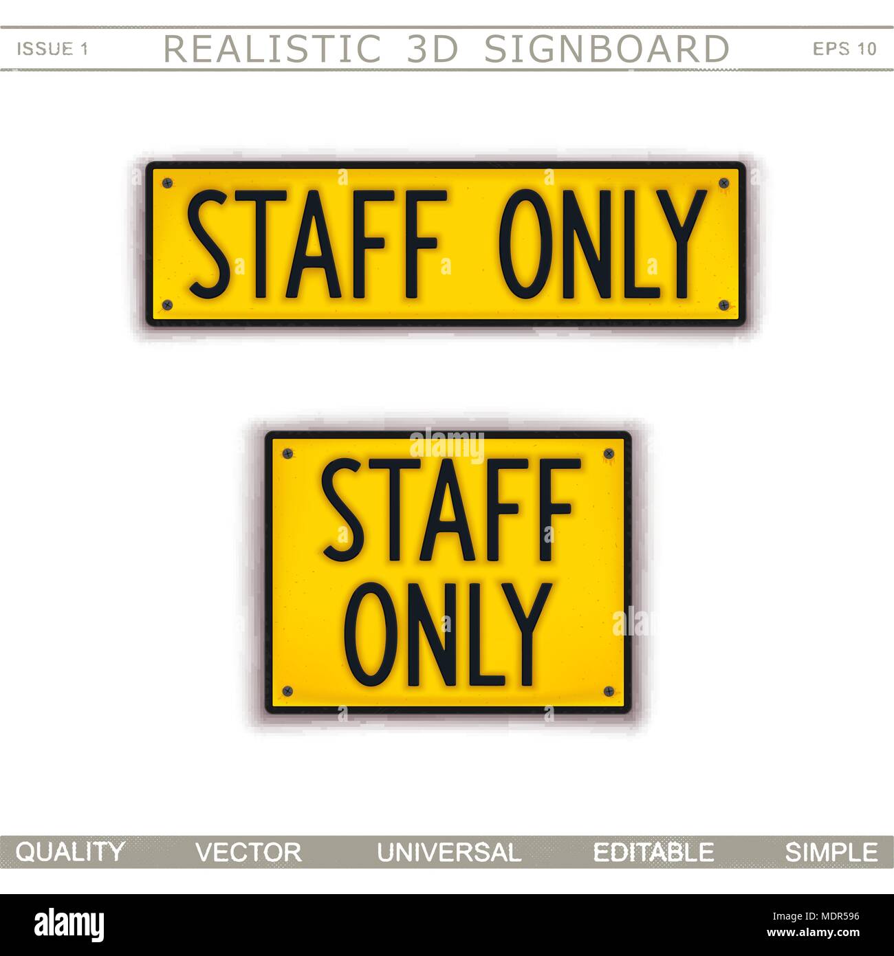 Staff only entry Stock Vector Images - Alamy