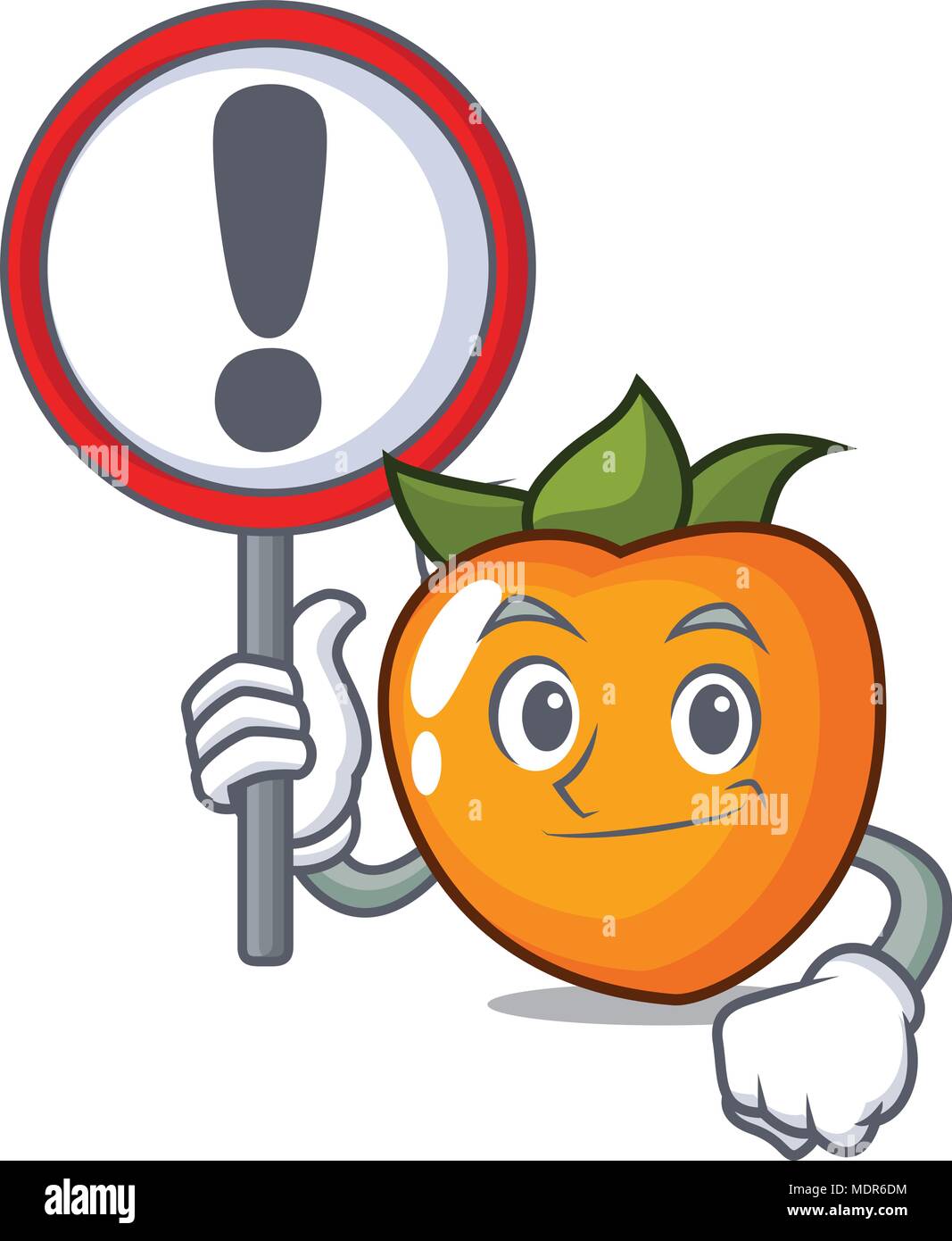 With sign persimmon character cartoon style vector illustration Stock ...