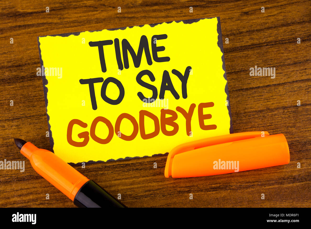 Conceptual hand writing showing Time To Say Goodbye. Business photo ...