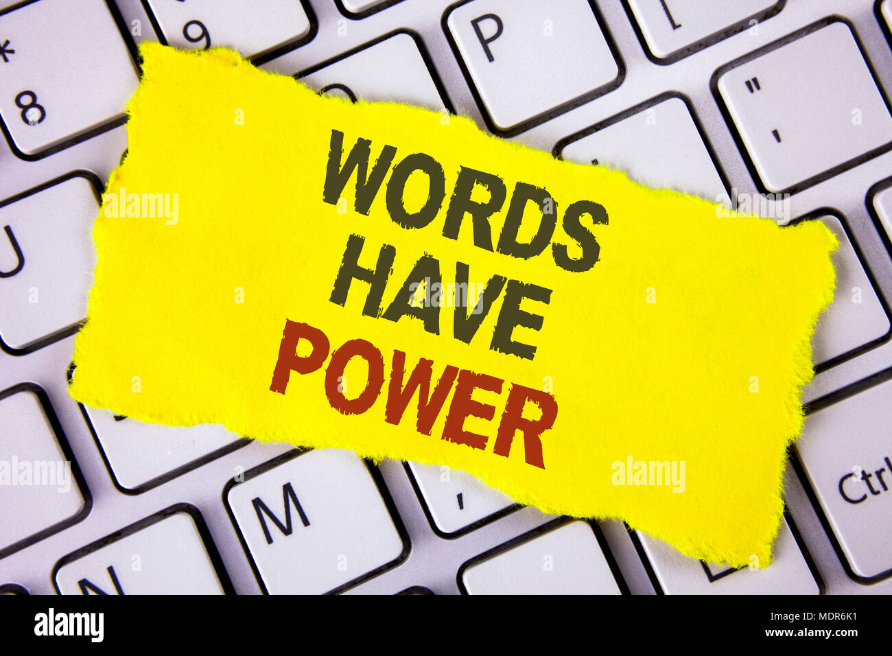 Text sign showing Words Have Power. Conceptual photo Statements you say ...