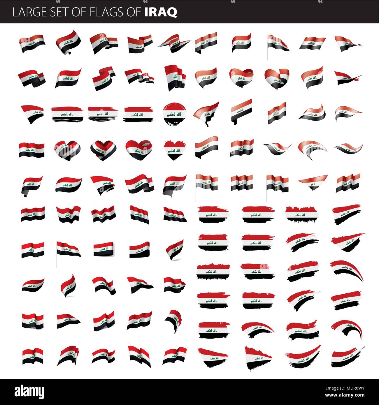 Iraqi flag, vector illustration Stock Vector Image & Art - Alamy