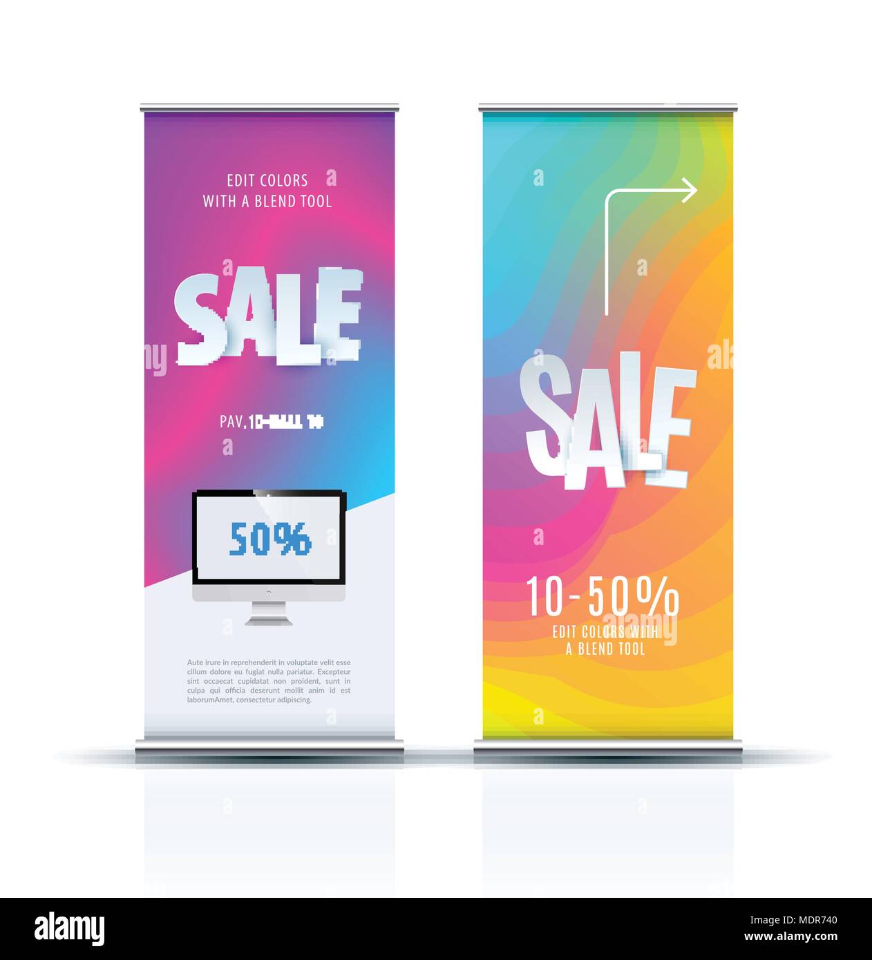 Sale banner. Abstract business vector of roll up stand design with ...
