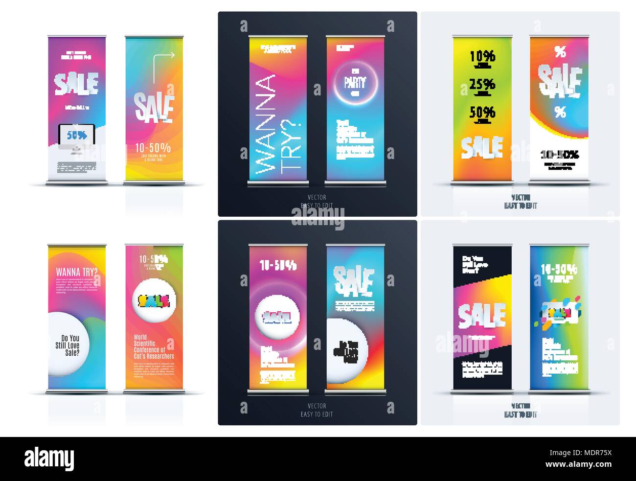 Sale banner. Abstract business vector of roll up stand design with ...
