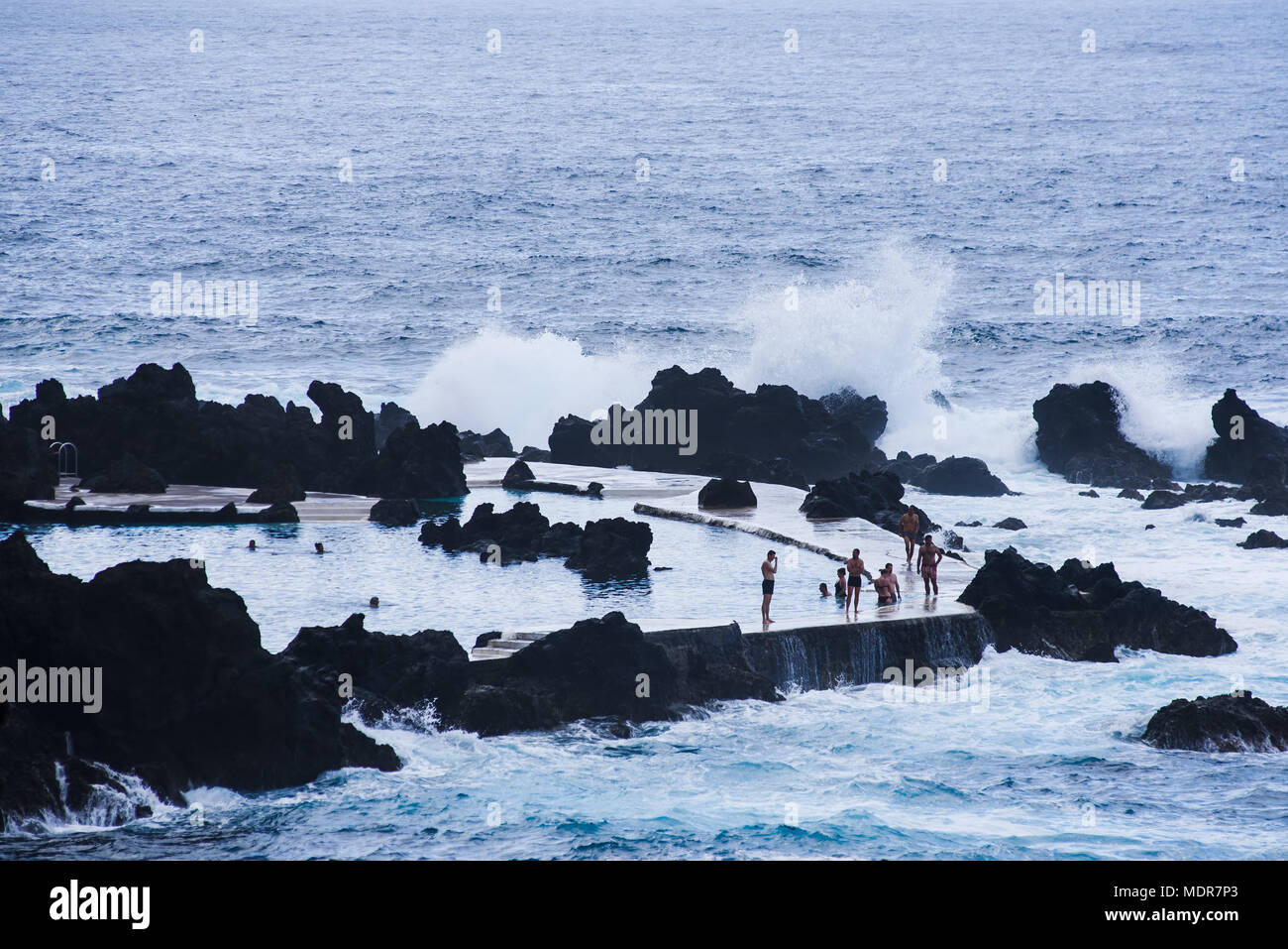 Natural lava swimming pool. Porto Moniz, Madeira island, Portugal Stock Photo - Alamy