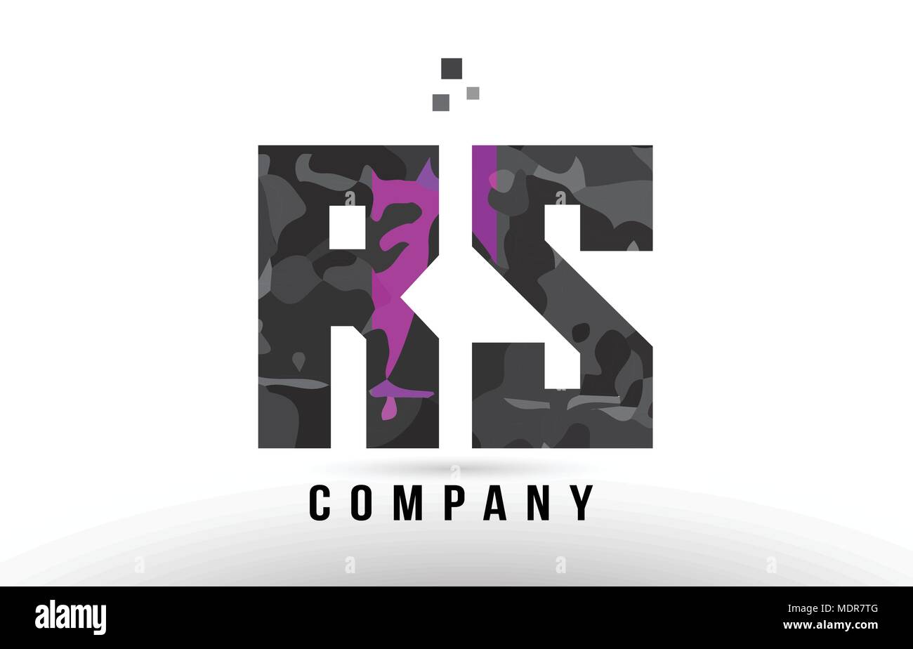 purple black alphabet letter rs r s logo combination design suitable ...