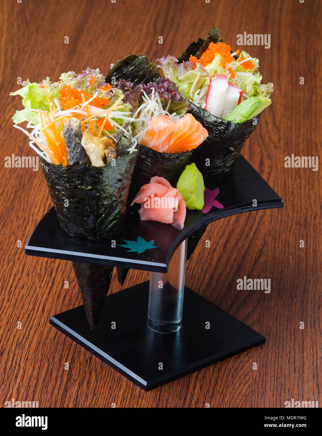 japanese cuisine. hand roll on background Stock Photo - Alamy
