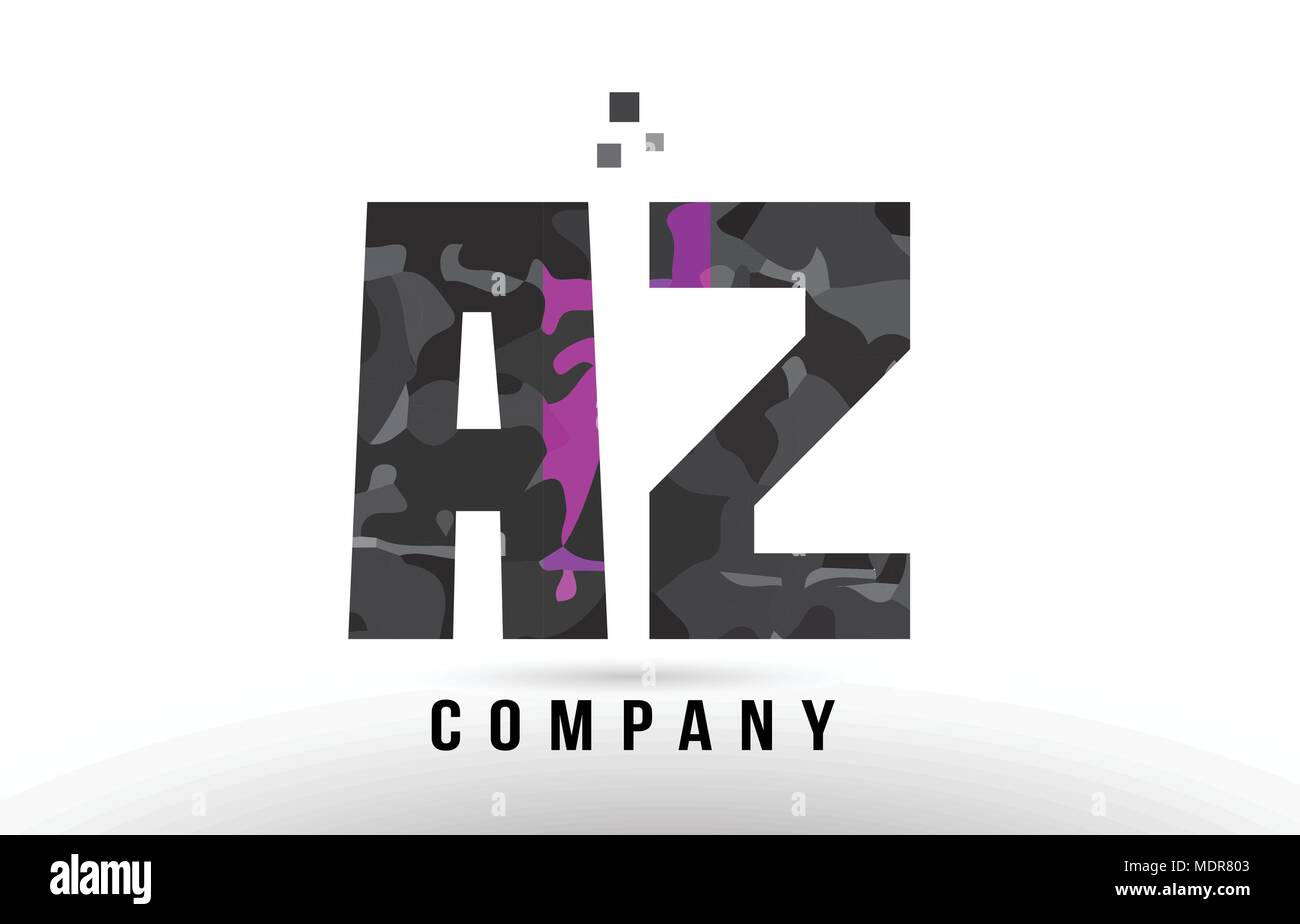 purple black alphabet letter az a z logo combination design suitable ...