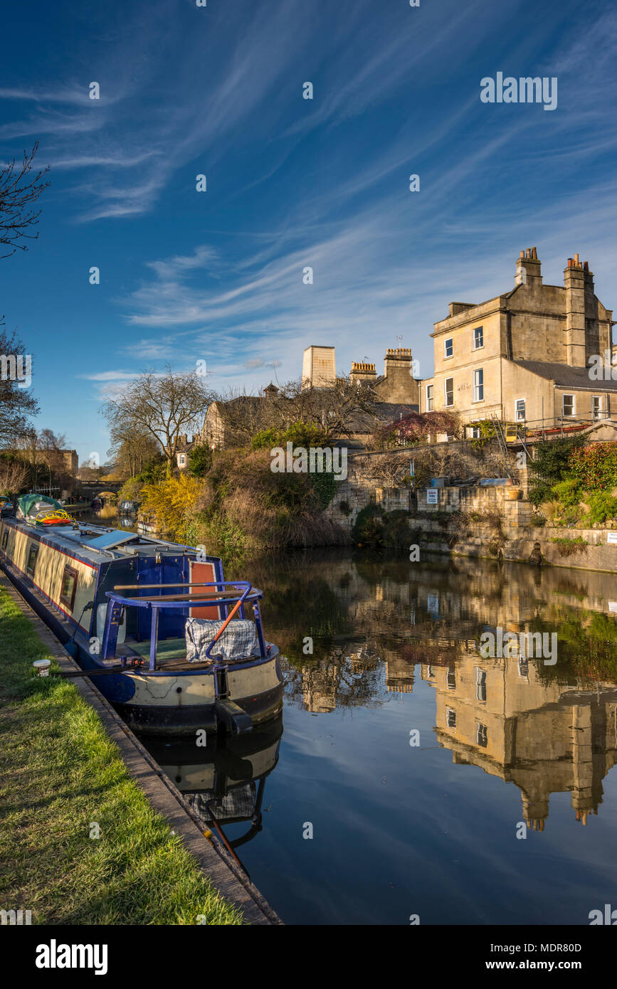Houses along Kennet and Avon Canal in Bath, Somerset, UK. 200 years ago ...