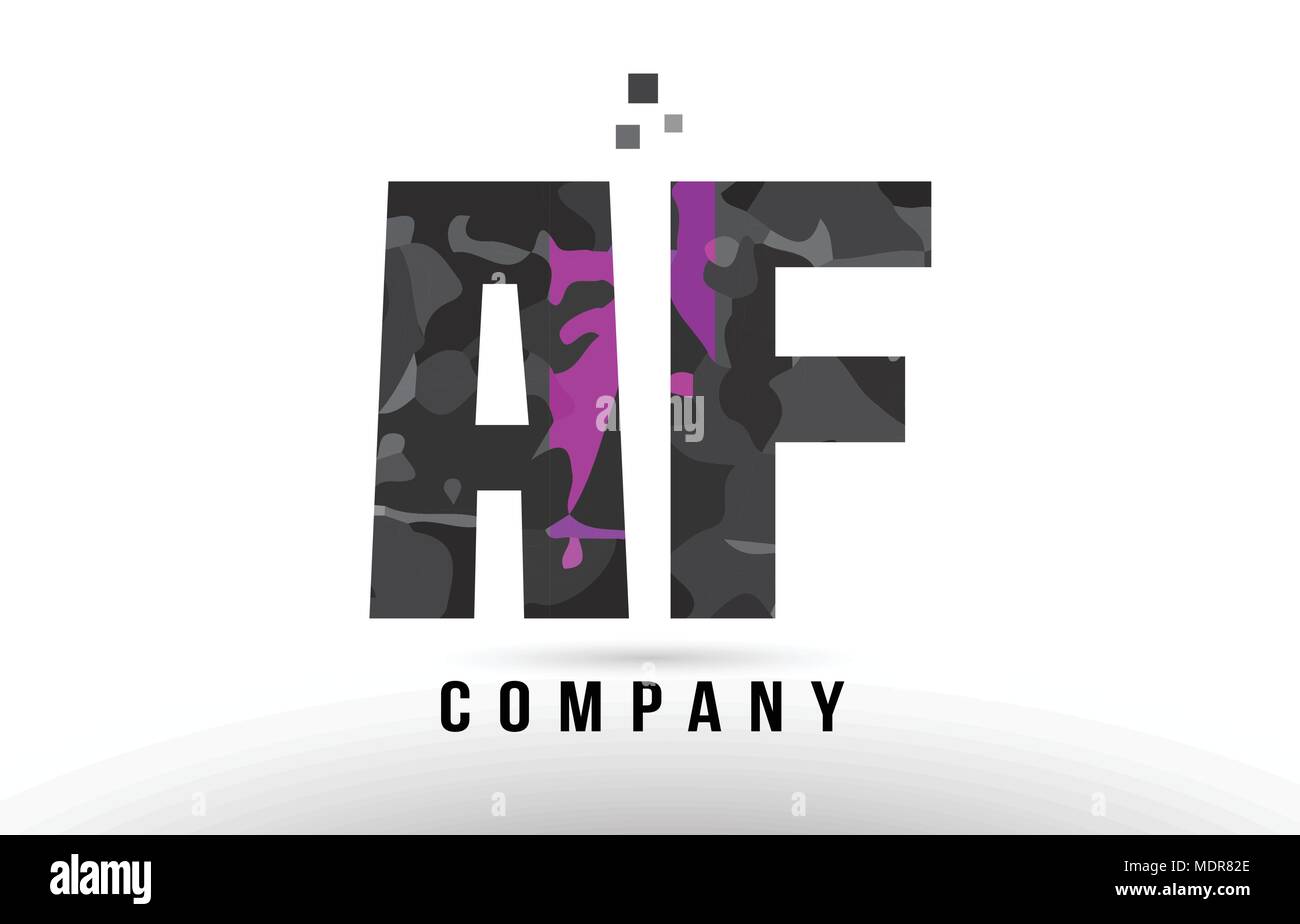 purple black alphabet letter af a f logo combination design suitable ...