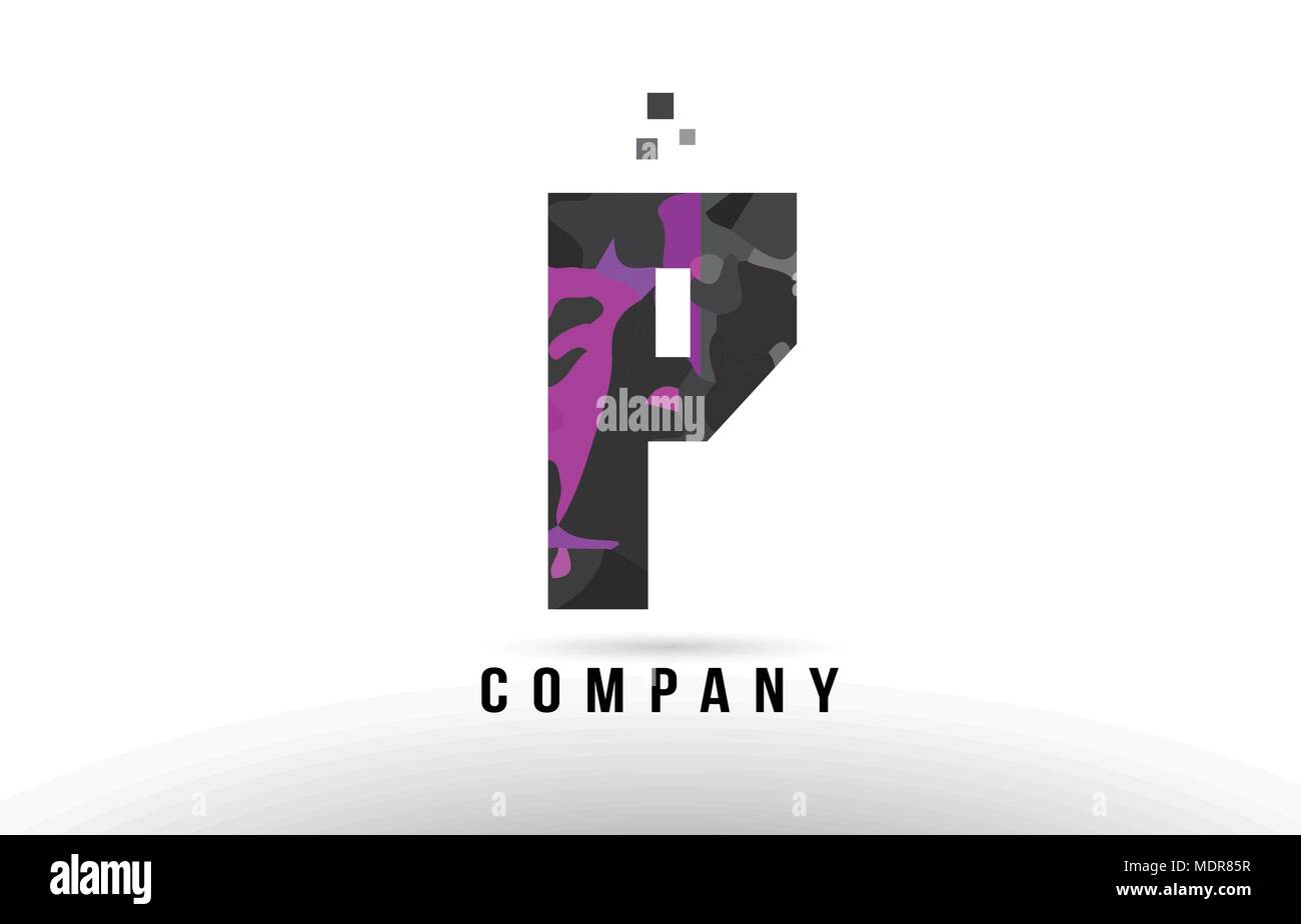 purple black alphabet letter p logo design suitable for a company or ...