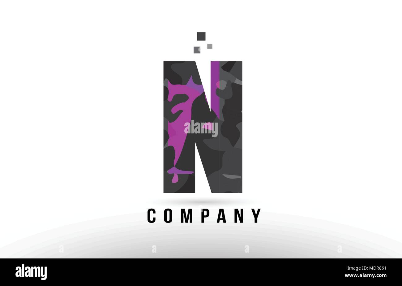 purple black alphabet letter n logo design suitable for a company or ...