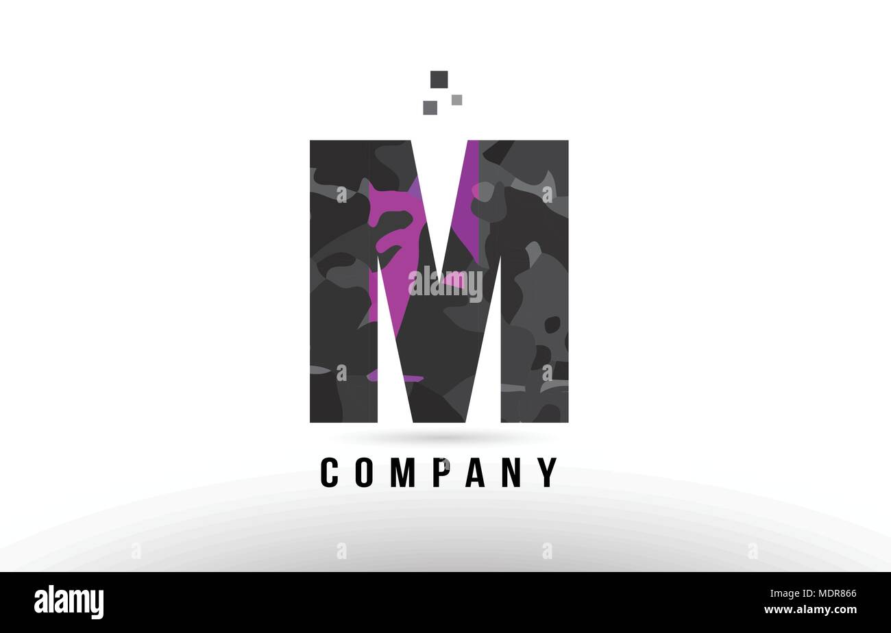purple black alphabet letter m logo design suitable for a company or ...