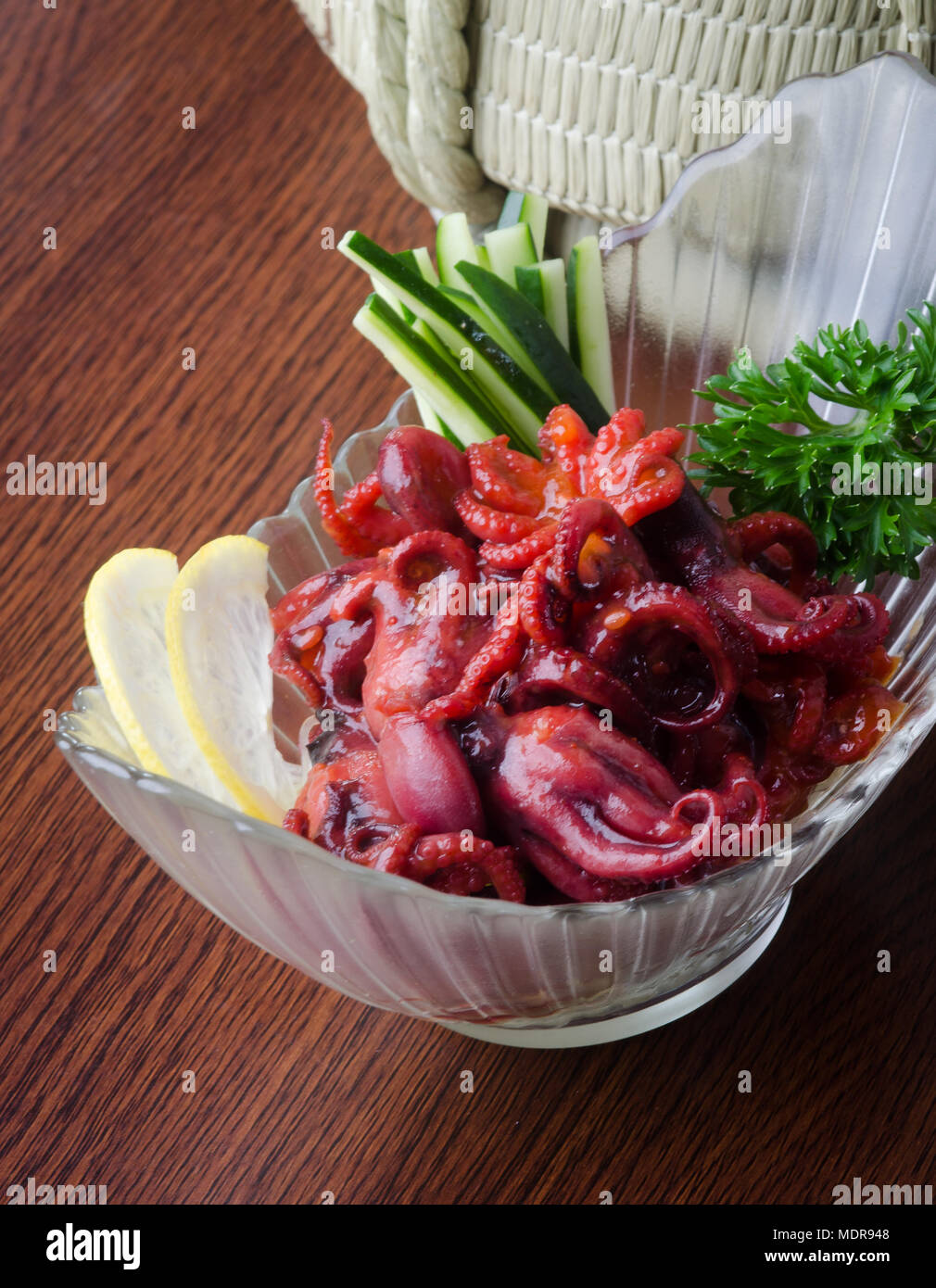 japanese cuisine. octopus on the background Stock Photo - Alamy