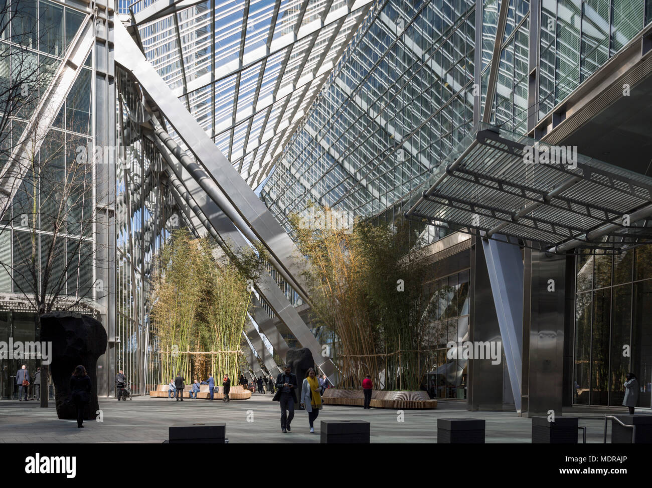 The plaza at Broadgate Tower, on 17th April 2018, in the City of London ...