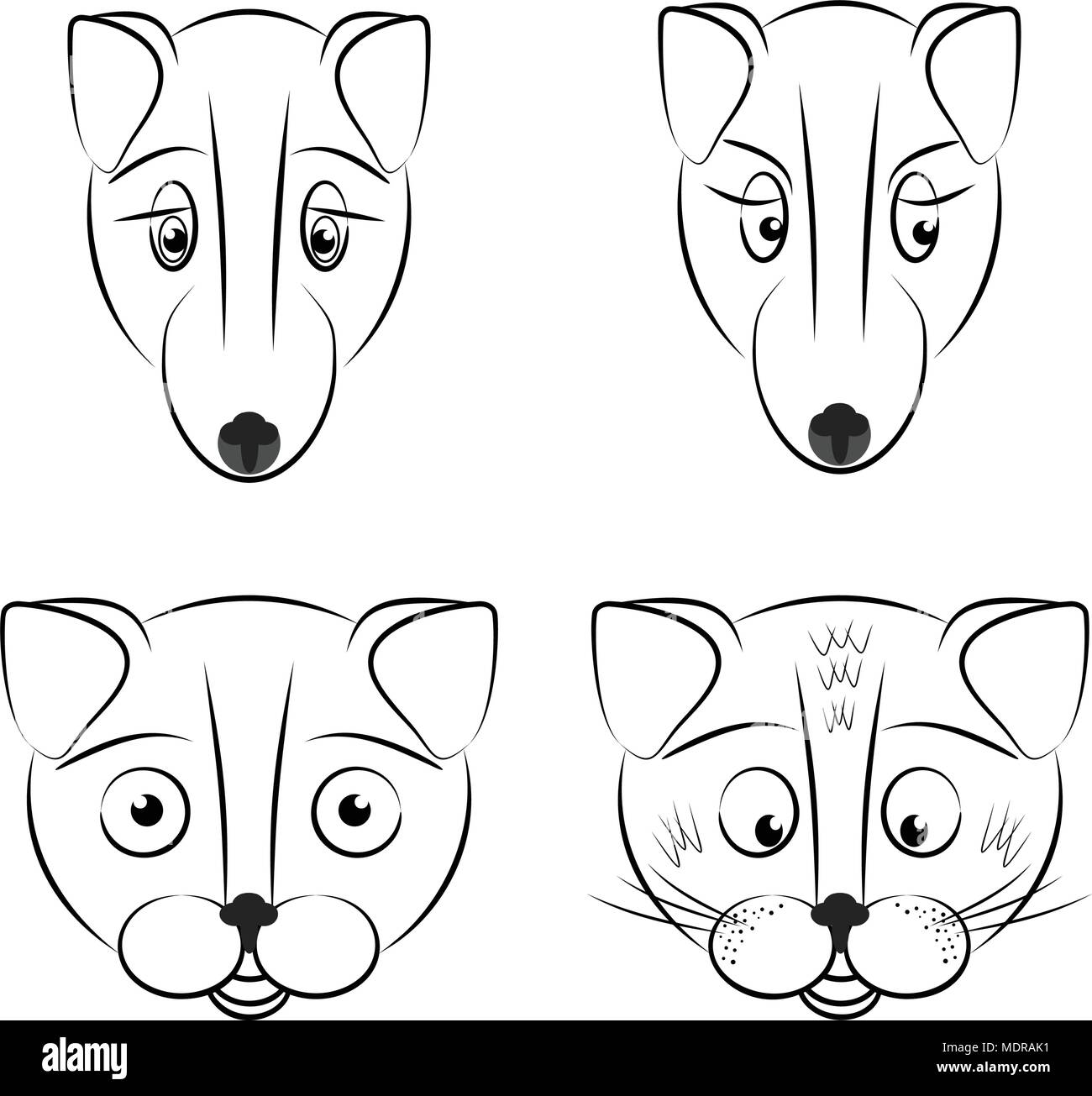 Farm animals cartoon style Black and White Stock Photos & Images - Alamy