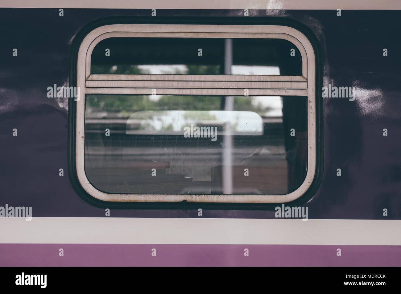 window of old train Stock Photo - Alamy