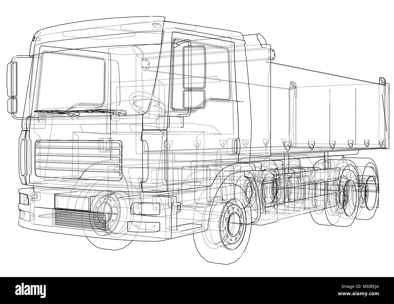 European truck outlined vector Stock Vector Image & Art - Alamy