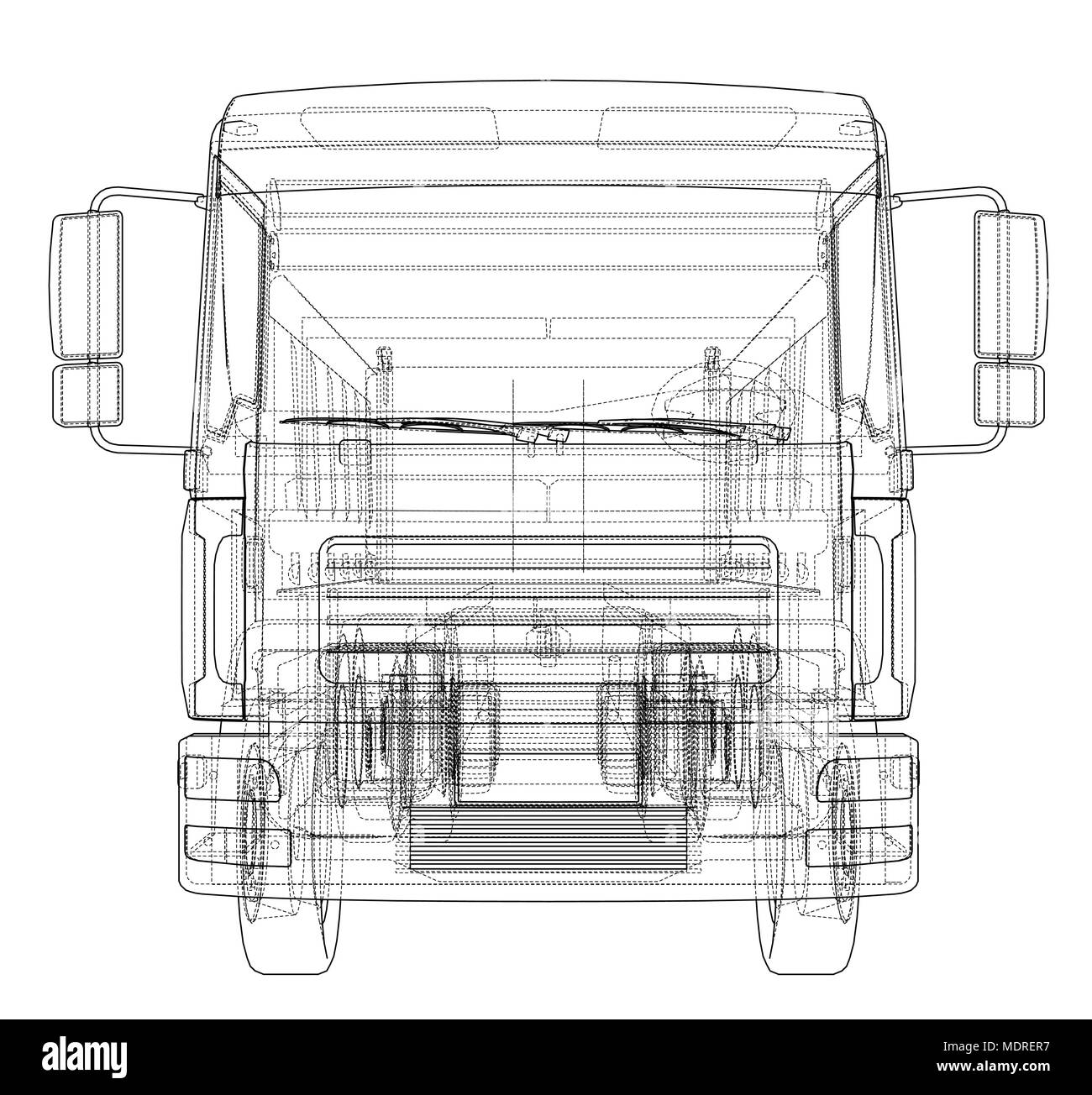 European truck outlined vector Stock Vector Image & Art - Alamy