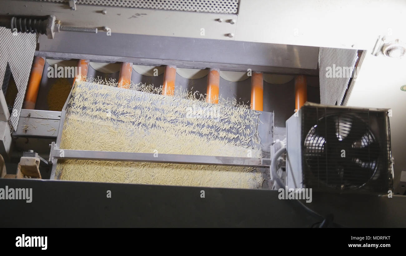 Macaroni factory production line - top view Stock Photo - Alamy