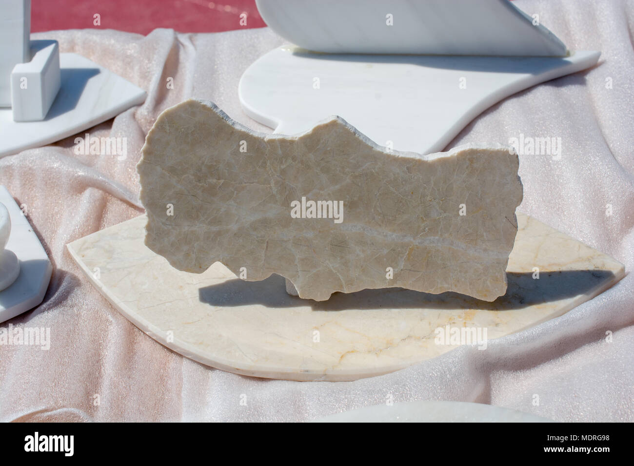 Map of Turkey cut outlined on marble stone Stock Photo - Alamy