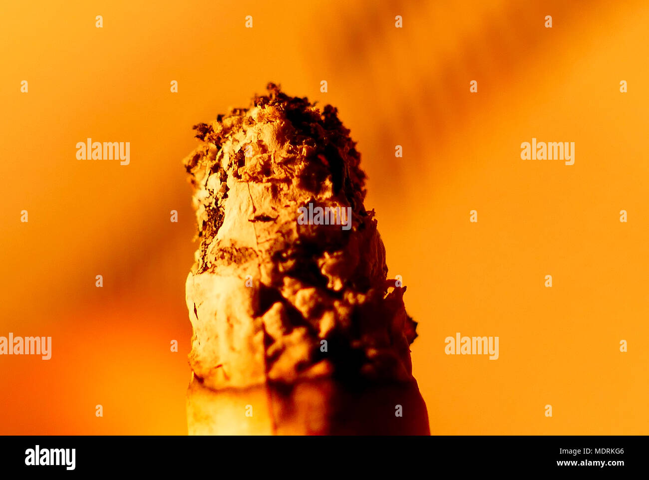 One burinig cigarette macro shot on isolated background Stock Photo - Alamy