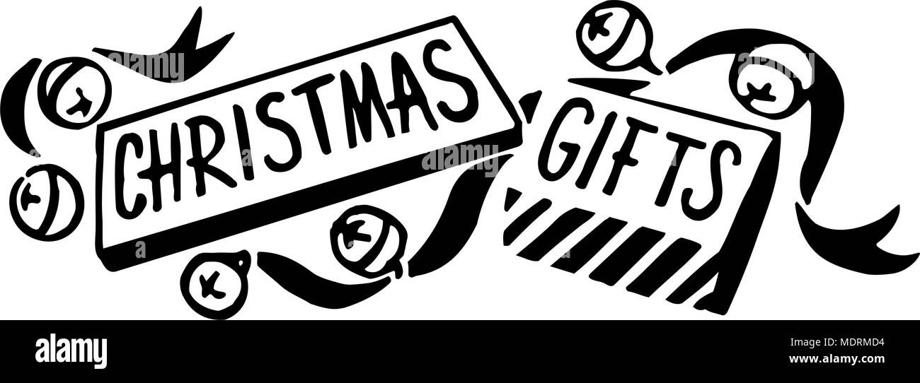 Christmas Gifts Header - Retro Clipart Banner Stock Vector Image & Art ...