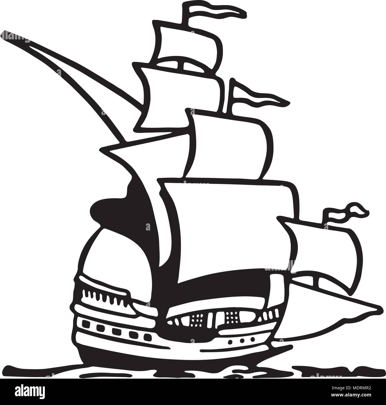 Vintage clipper ship Stock Vector Images - Alamy