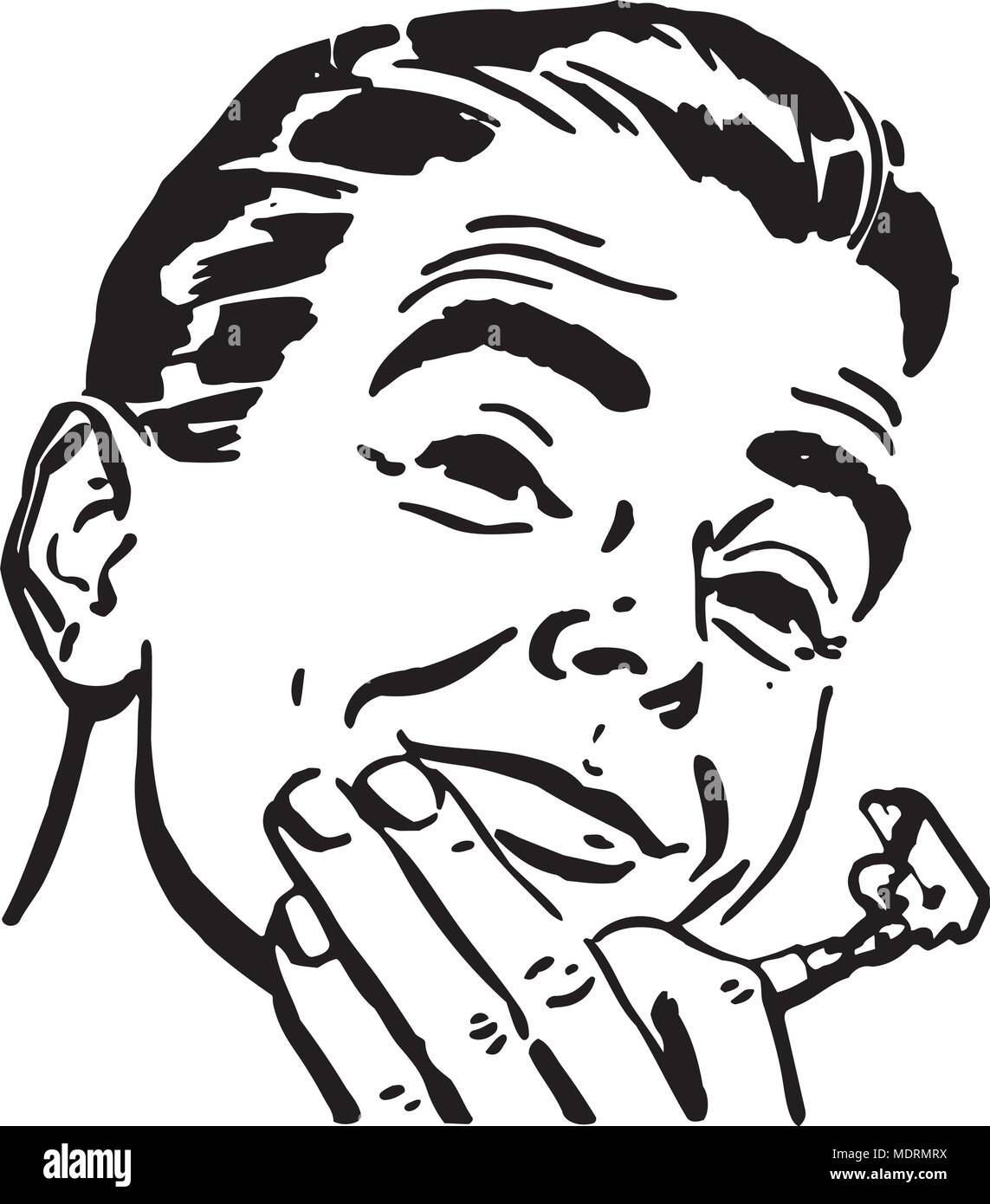 Close Shave - Retro Clipart Illustration Stock Vector Image & Art - Alamy