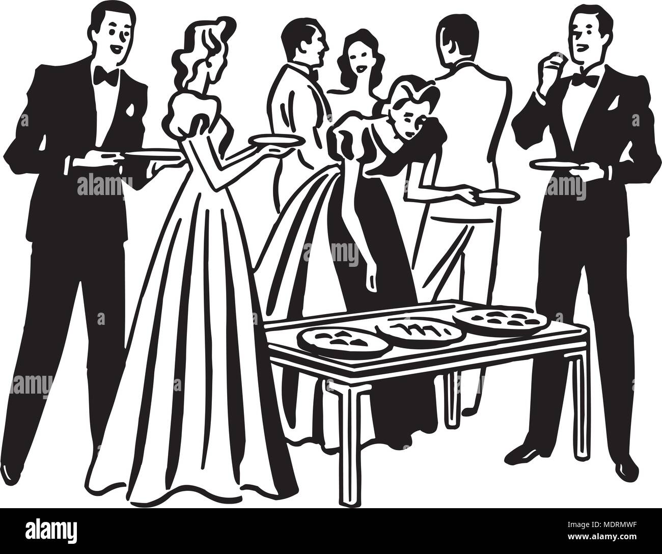 Cocktail Party Retro Clipart Illustration Stock Vector Image And Art Alamy