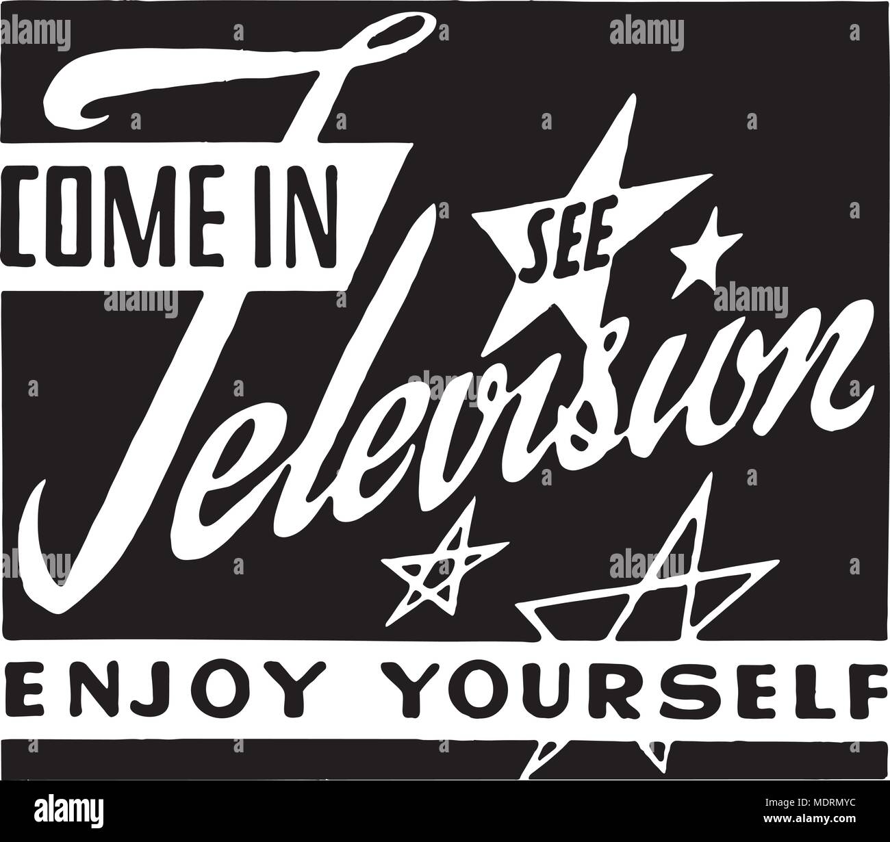 Come In See Television - Retro Ad Art Banner Stock Vector Image & Art ...