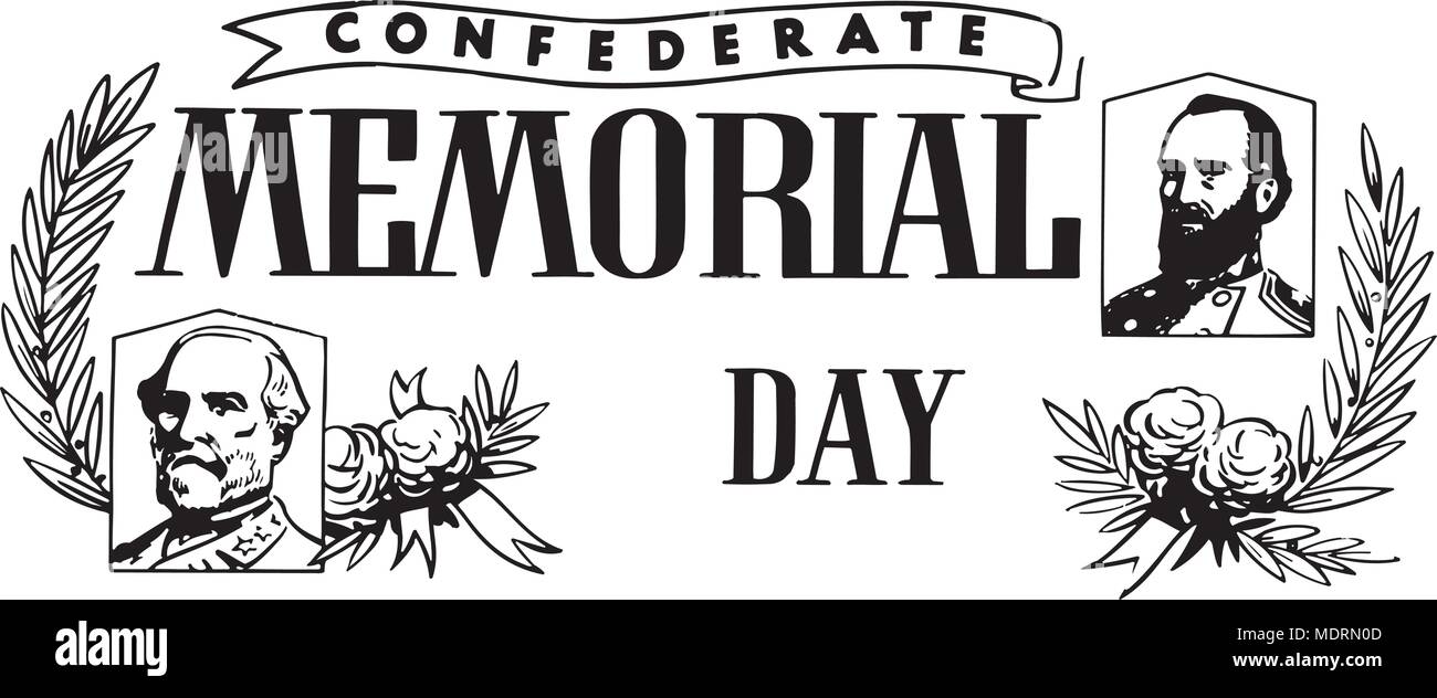 Confederate Memorial Day - Retro Clipart Banner Stock Vector Image ...