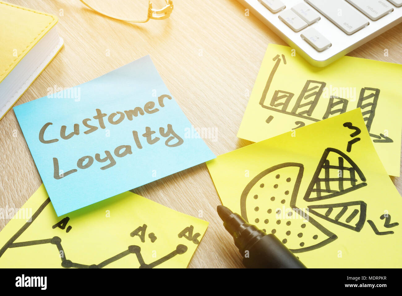 Sticks with customer loyalty program on an office table Stock Photo - Alamy