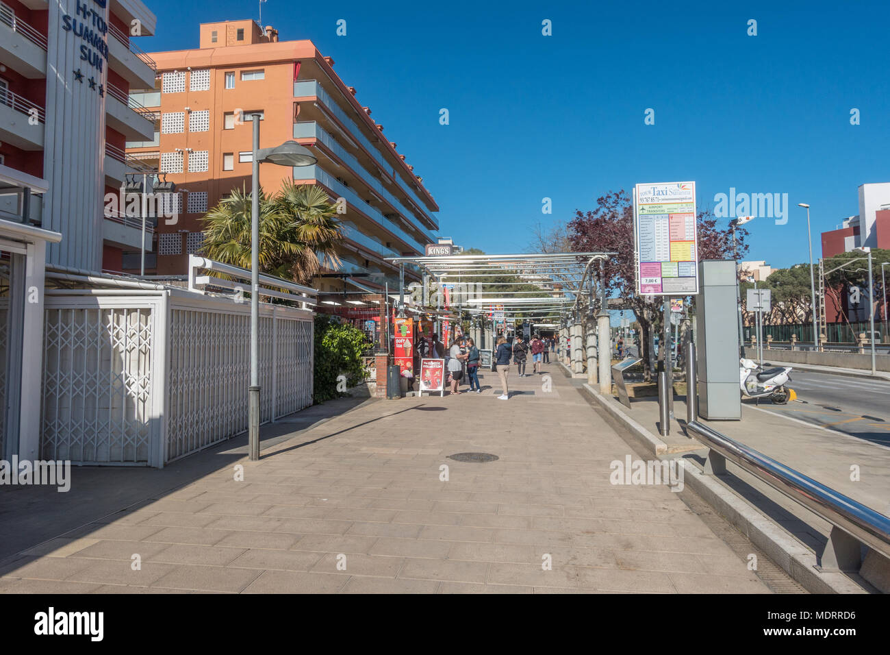 A view along the main street in Santa Susanna, Spain Stock Photo - Alamy