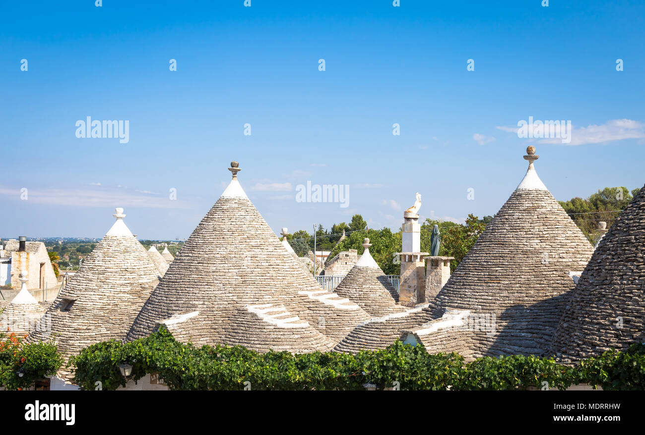 Alberobello, Puglia Region, South of Italy. Traditional roofs of the ...