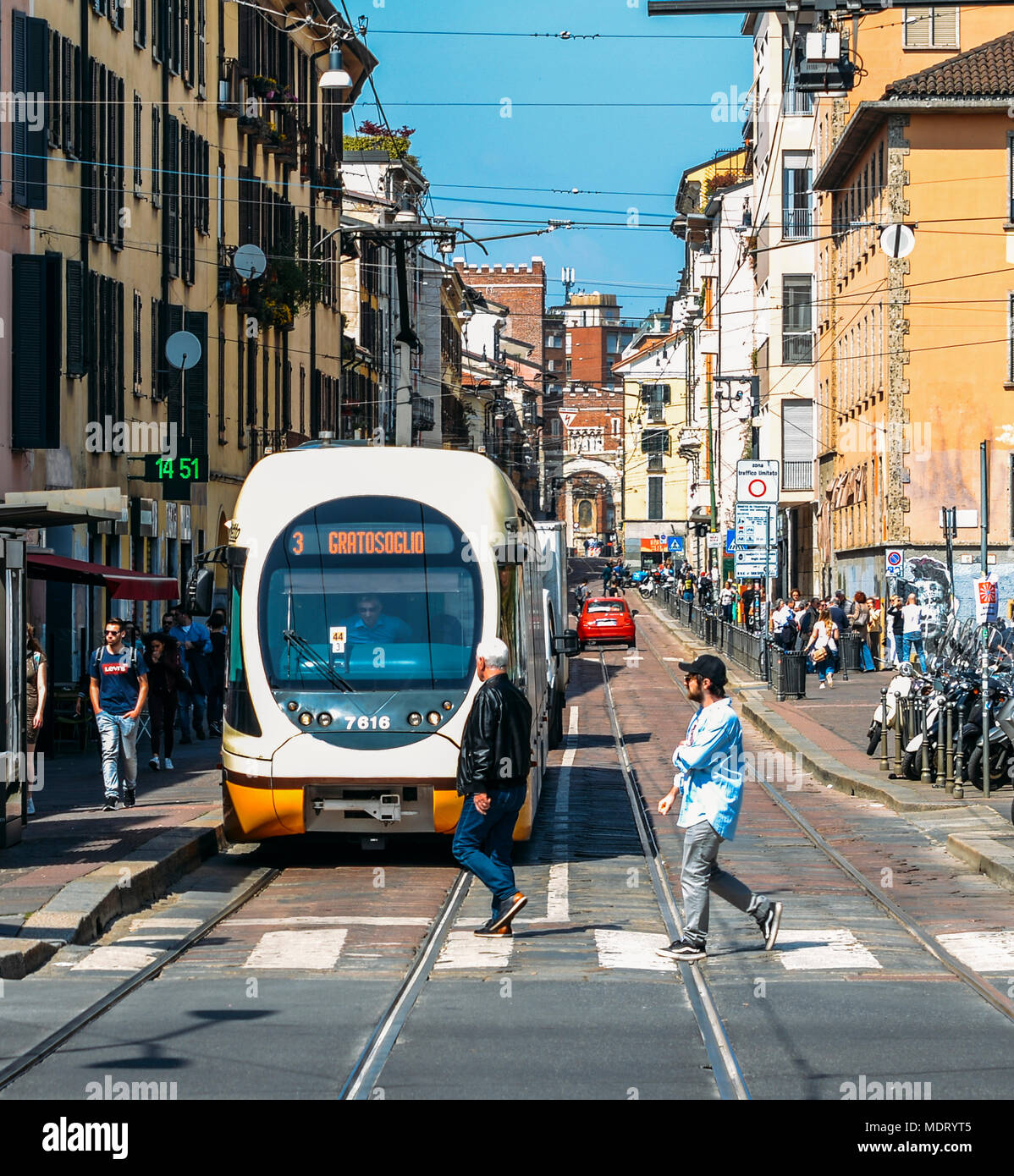 Historic tram in the city of milan hi-res stock photography and images ...